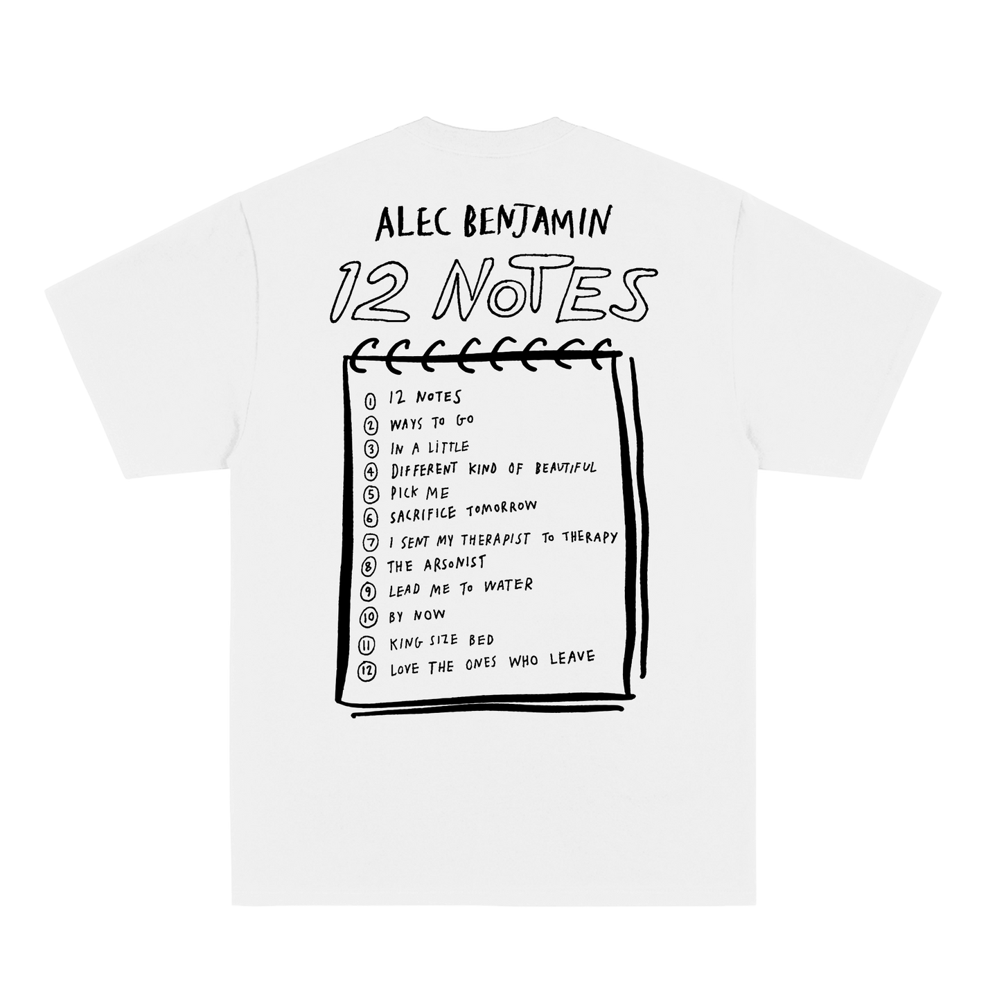 12 Notes Tee White | Official Alec Benjamin